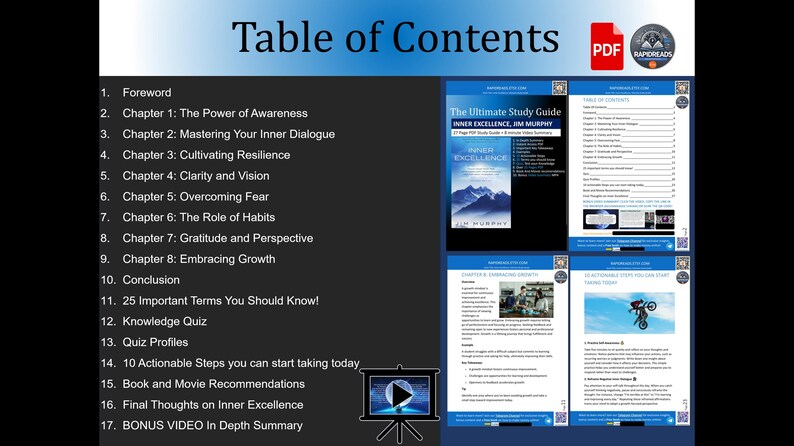Inner Excellence Study Guide: Book Summary, Quiz, Video (PDF) - Etsy