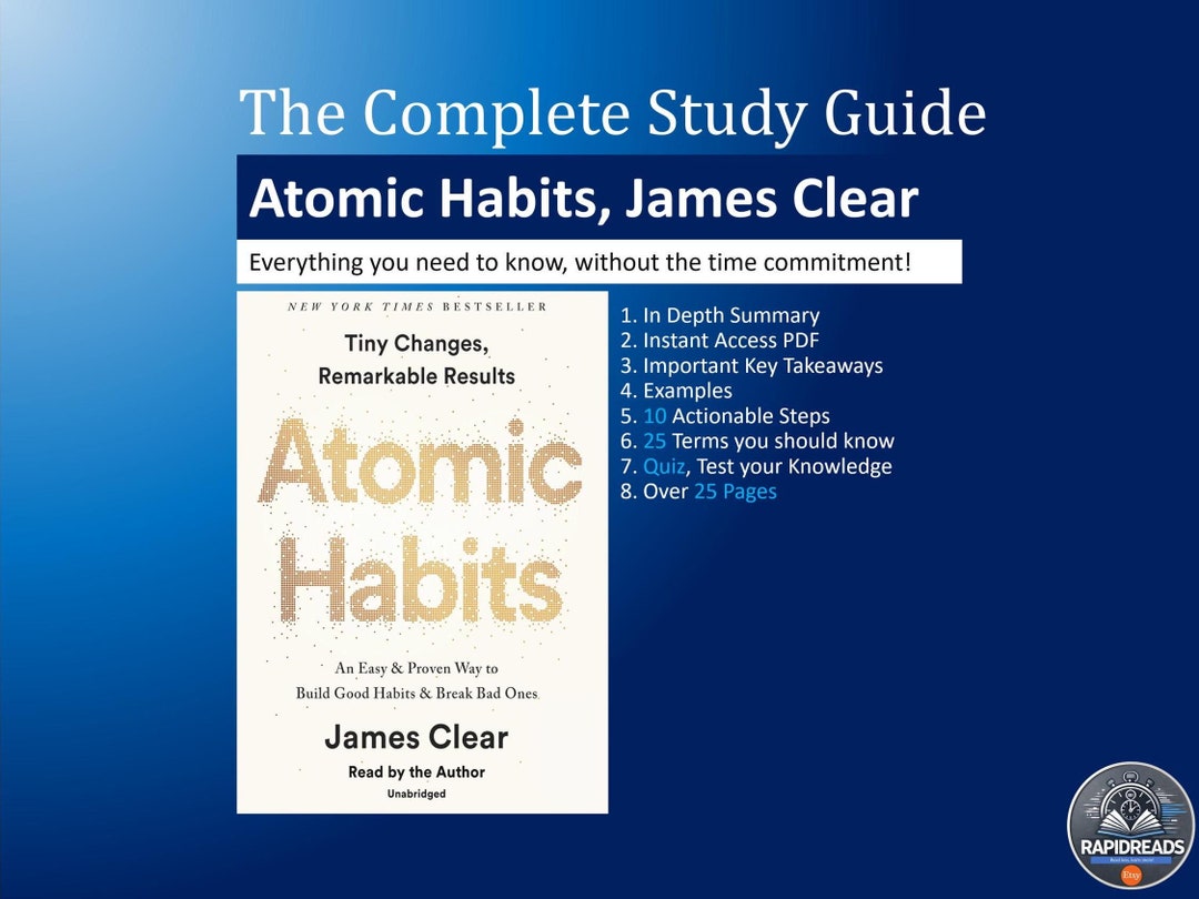 Atomic Habits Summary & Study Guide: Examples and Assessments (PDF) - Etsy