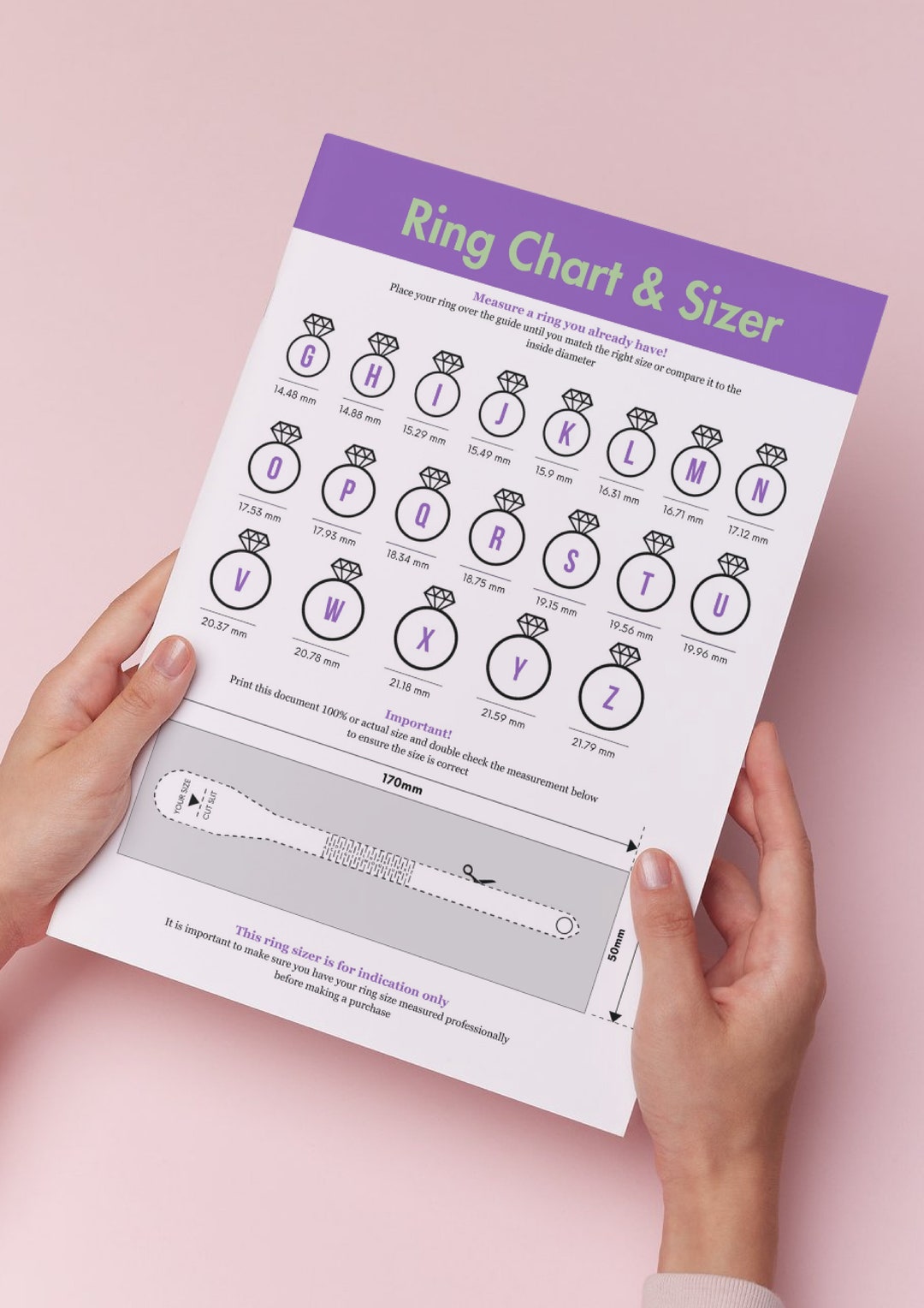 Ring Sizer Printable Printable Ring Chart Jewelry Sizer Printable ...