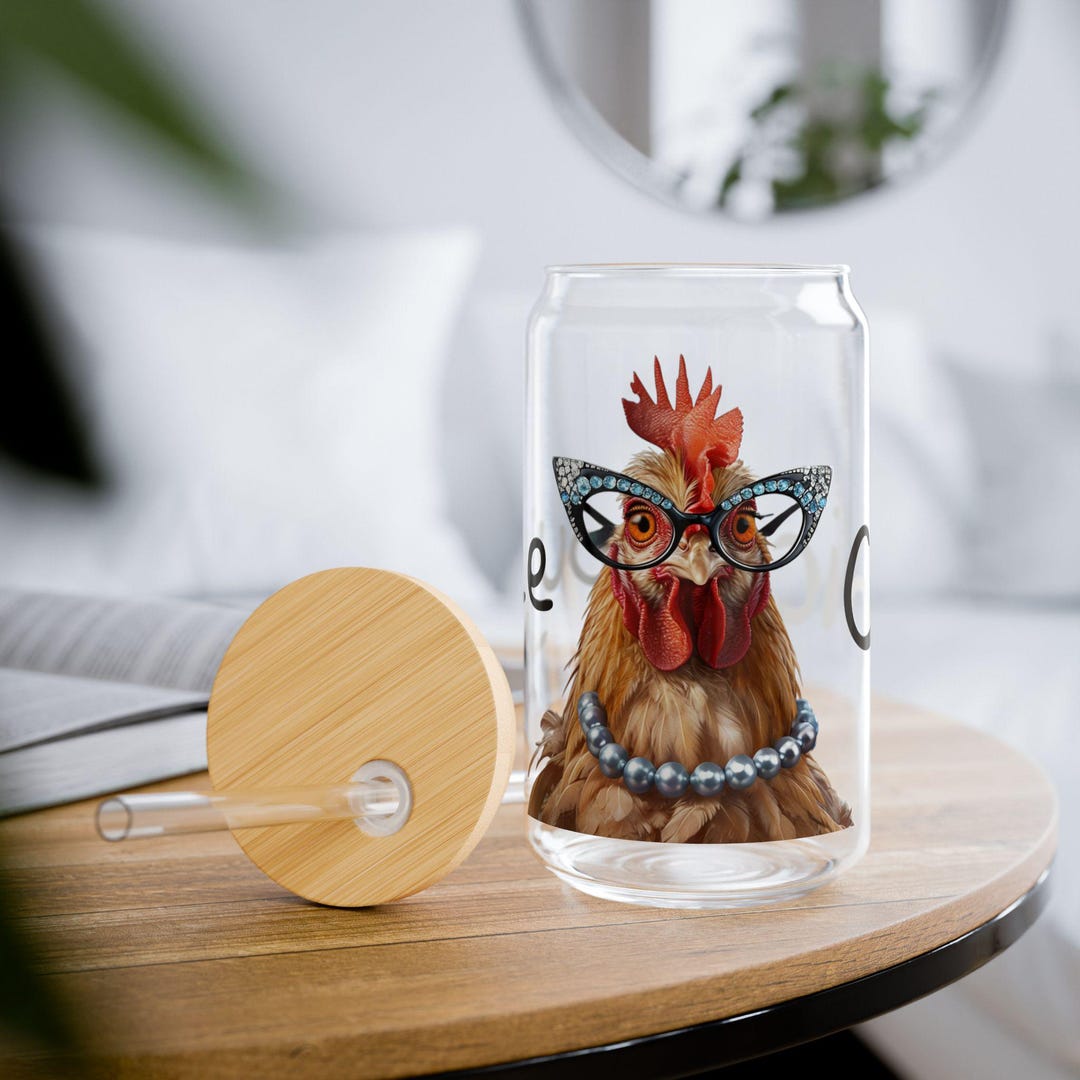 Funny Chicken Sipper Glass, Boujee Chicken Tumbler, Unique Gift for ...