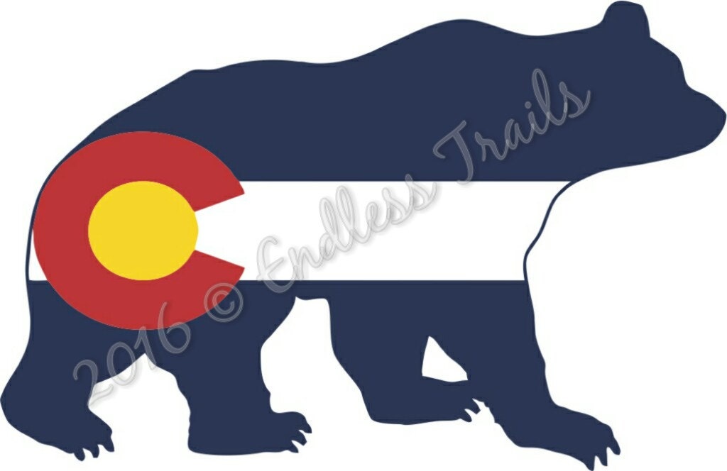 Colorado Logo Bear Sticker - Etsy