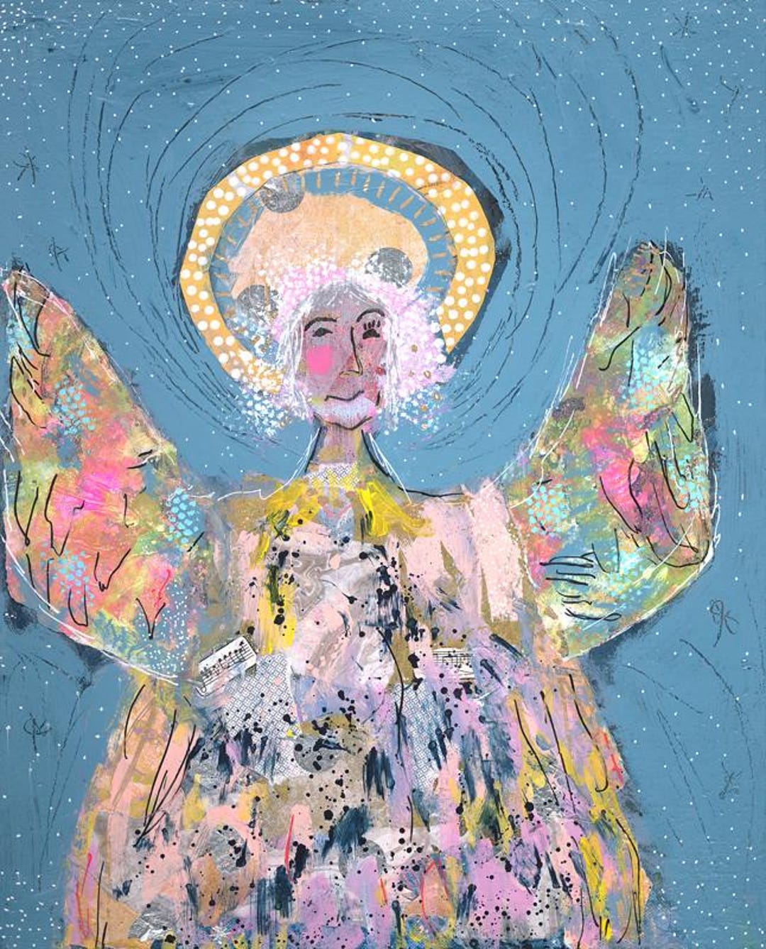 Mixed Media Angel Digital Art File - Etsy