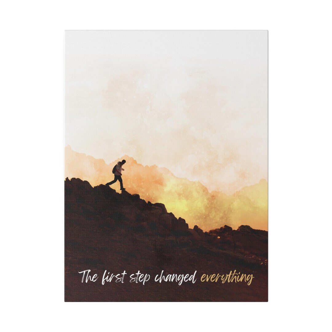 Motivational Wall Art - the First Step, Inspirational Canvas Décor ...