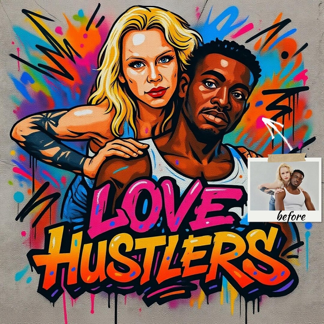 Custom Graffiti Portrait With Text – Personalized Urban Street Art ...