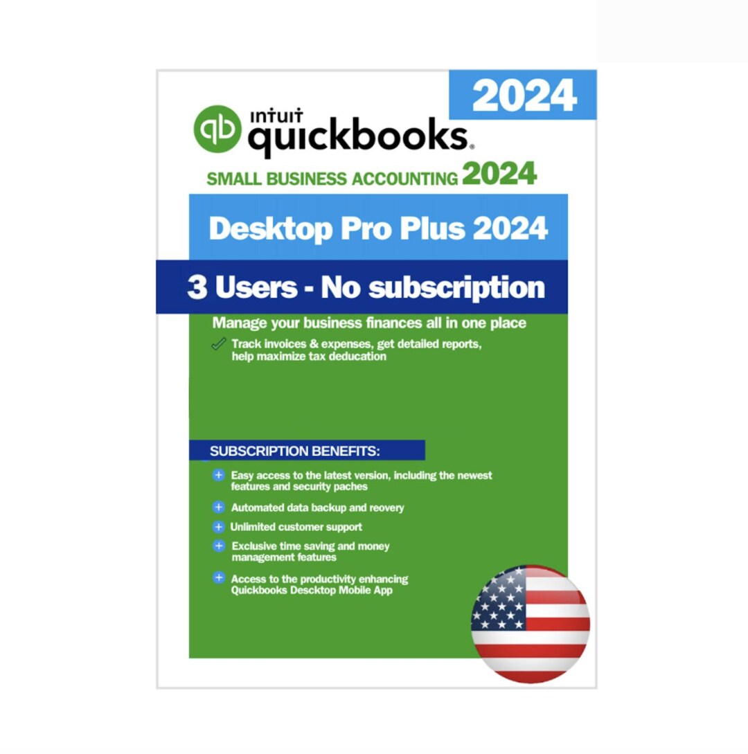 Quickbooks Desktop Pro Plus 2024 3 Users Official License Key for ...