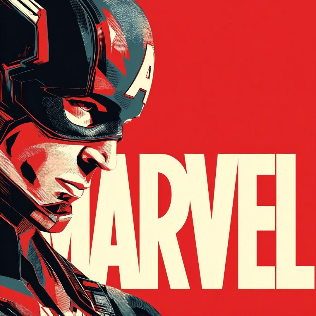 Captain America Acrylic Painting: Modern Comic Book Superhero Art - Etsy