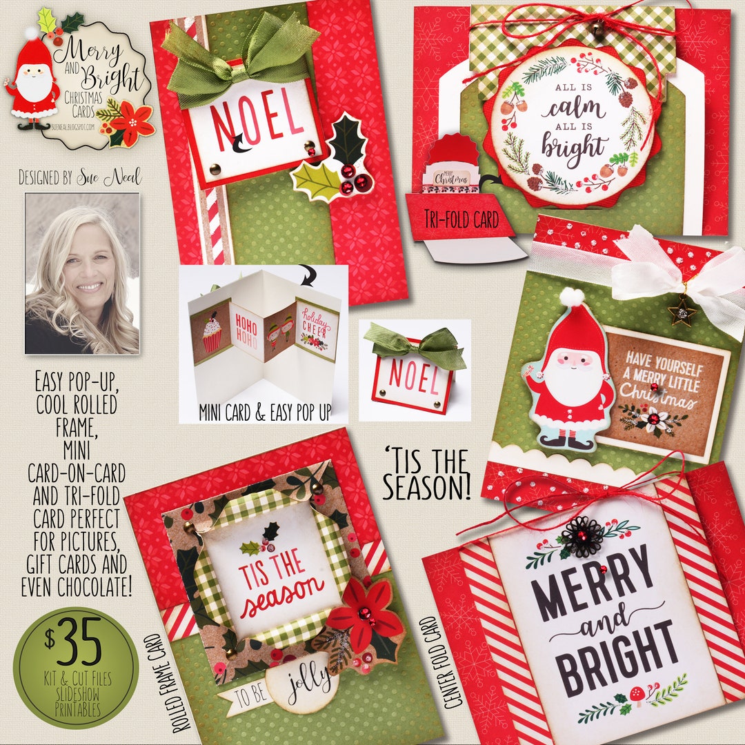 Christmas Card Kit, MERRY & BRIGHT Cards, Christmas Card Making Kits ...