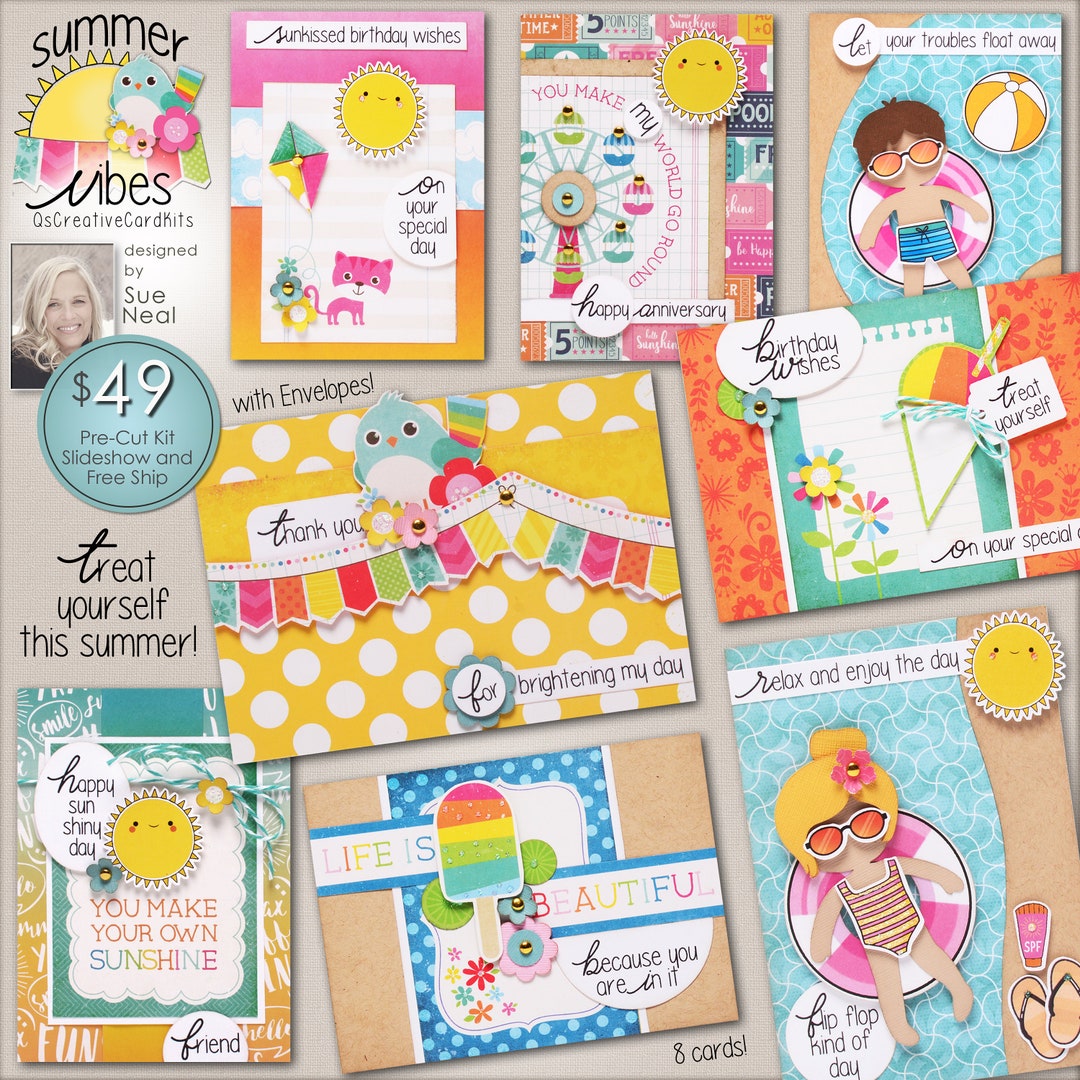 Card Making Kit, SUMMER VIBES, Birthday, Thank You, Quick & Easy Card ...