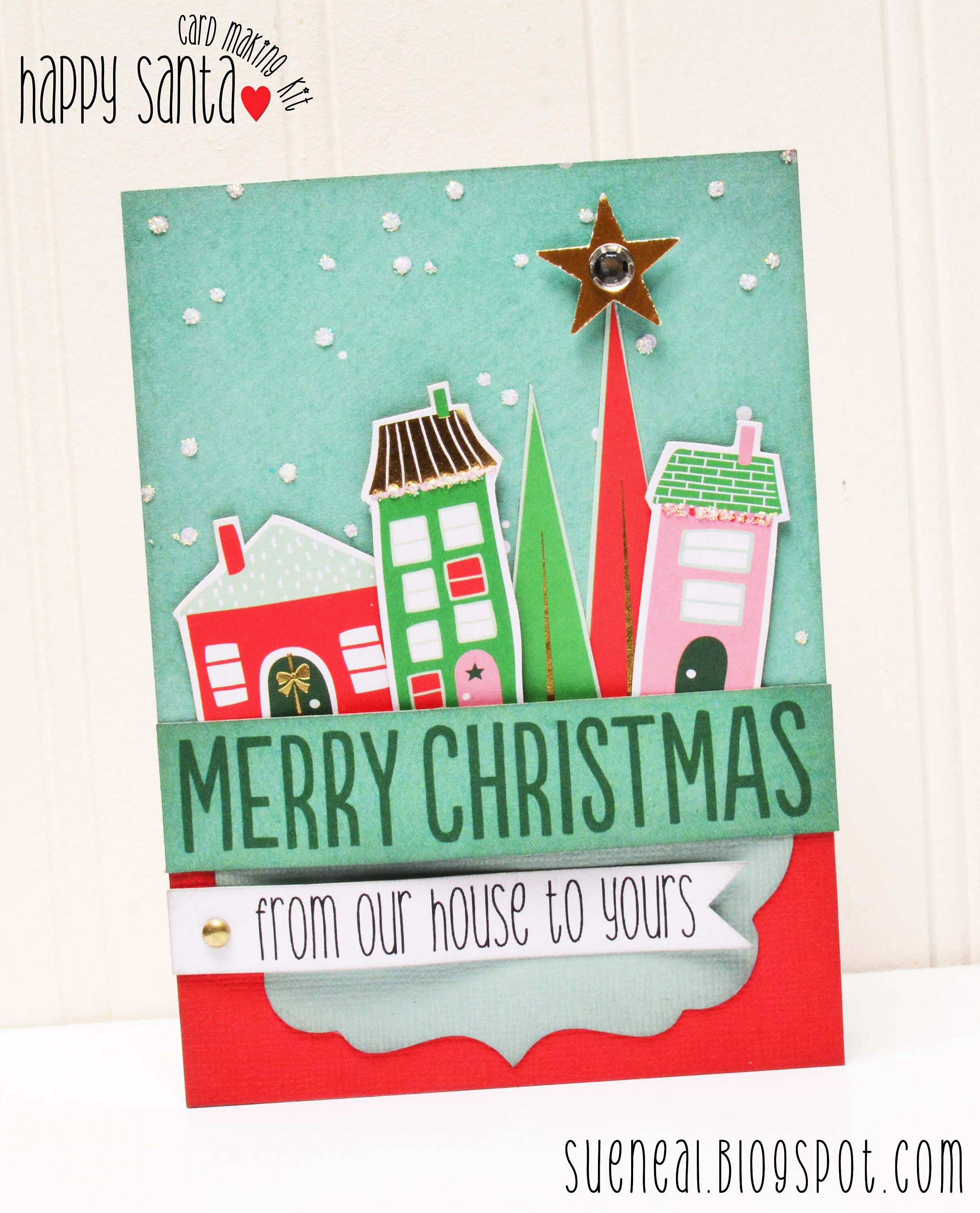 HAPPY SANTA Card Making Kit, DIY Christmas Cards, Wobble Santas ...