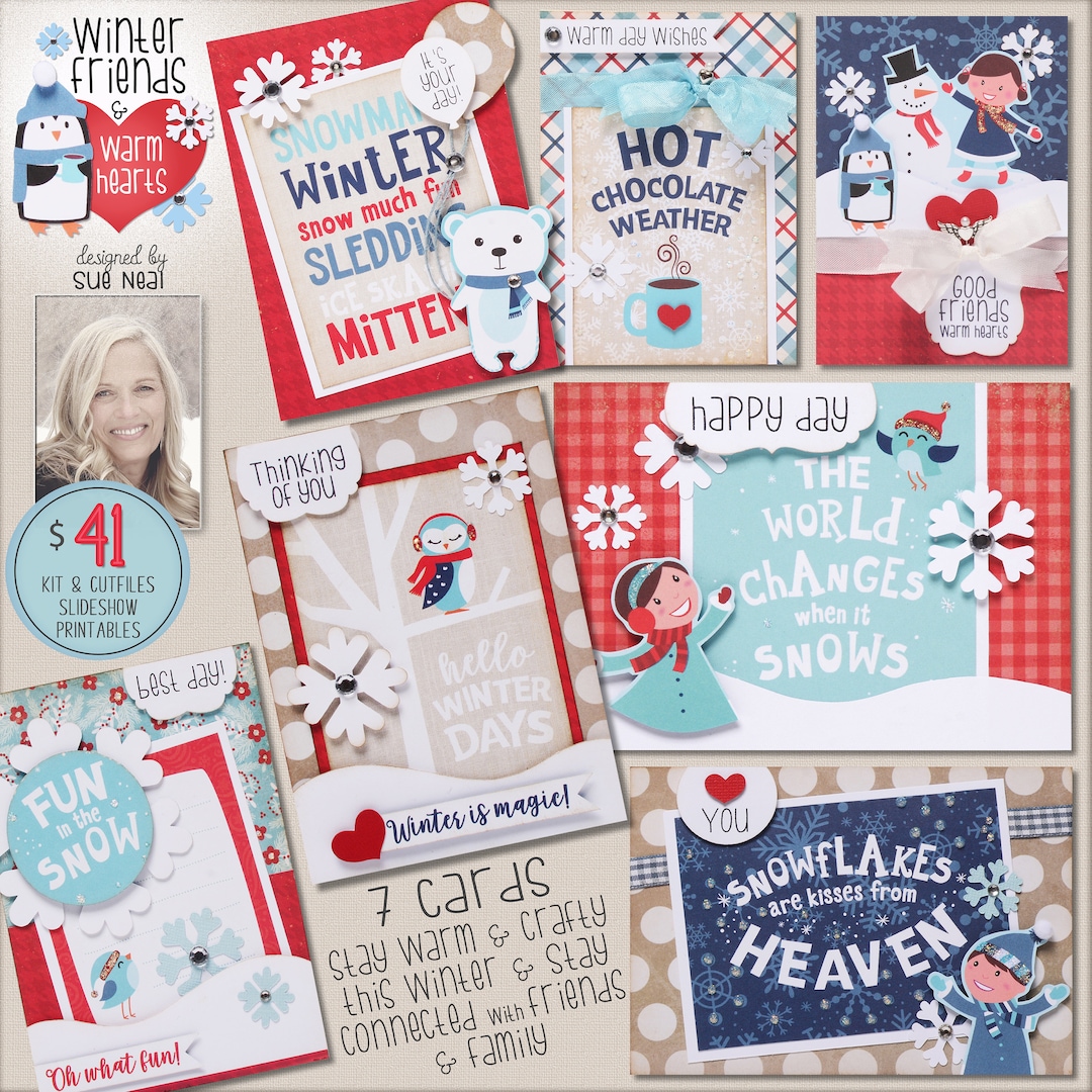 Card Making Kit, Winter Friends, Warm Hearts Card Making Kit, Winter ...