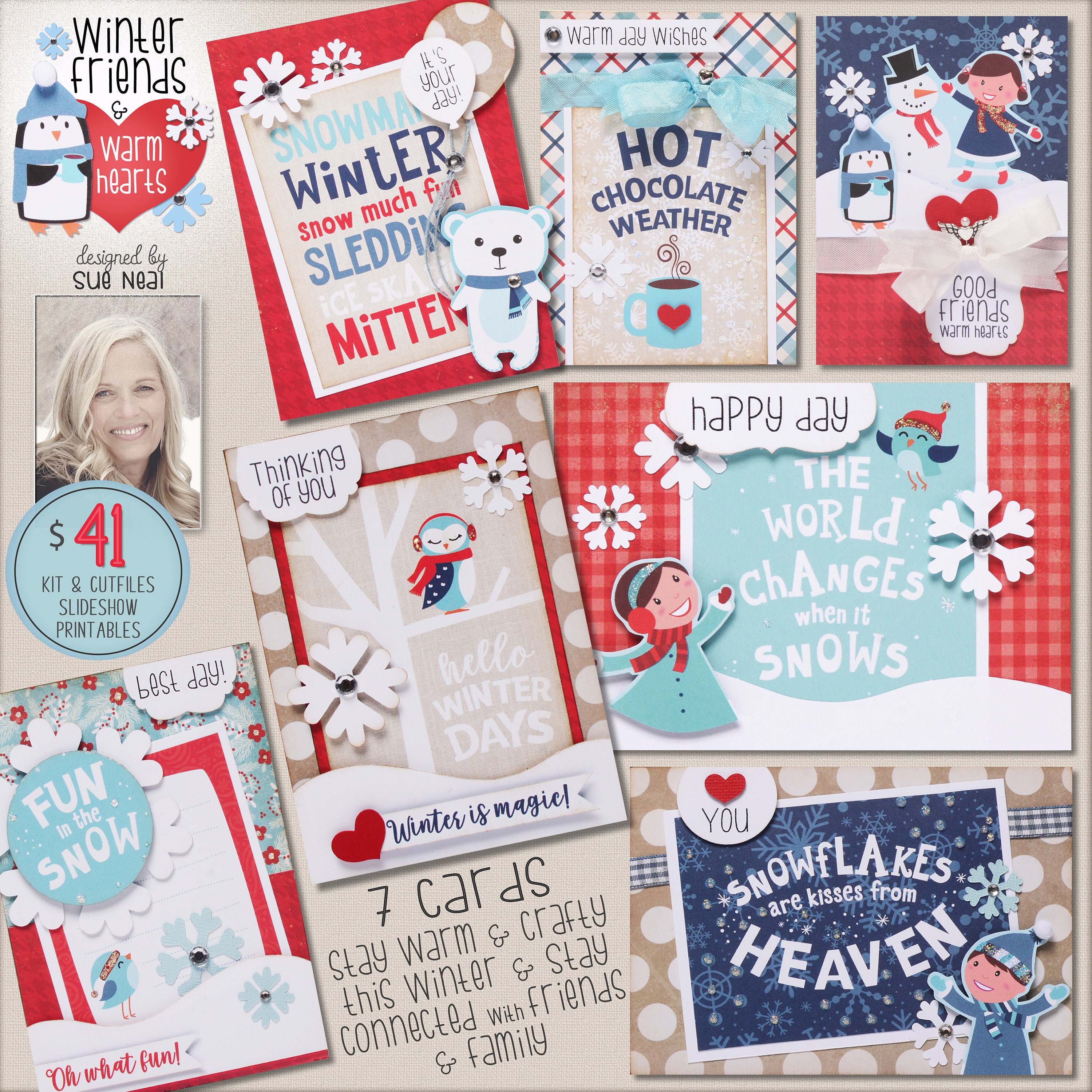 Card Making Kit, Winter Friends, Warm Hearts Card Making Kit, Winter ...