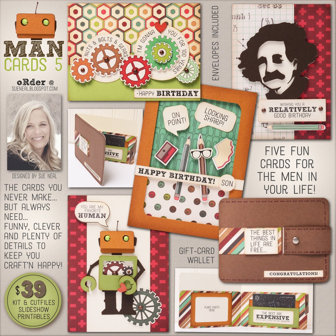 Man Cards Kit, Cards for Men, Cards for Boys, Masculine Card Kit - Etsy