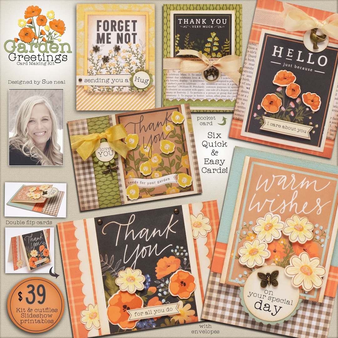 Garden Greetings Card Making Kit, Thank You Cards, DIY Cards, Quick and ...