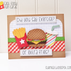 Fast Food FUN CARD Making Kit, DIY Card Kit, Pizza Card, Hamburger Card ...