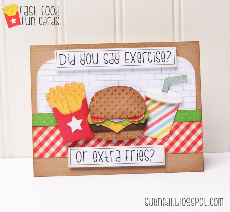 Fast Food FUN CARD Making Kit, DIY Card Kit, Pizza Card, Hamburger Card ...