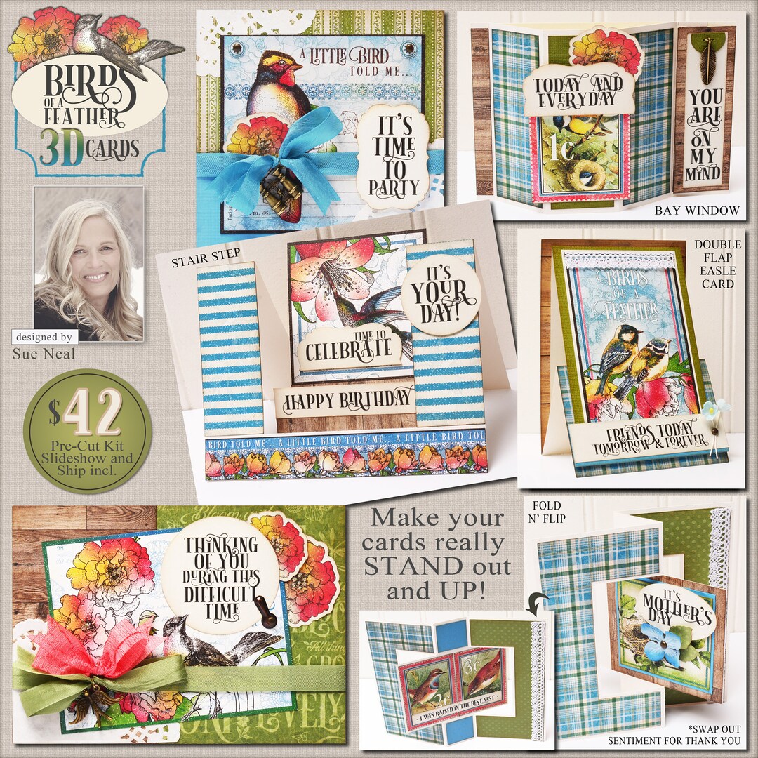 Card Making Kit, BIRDS of a FEATHER 3D Card Kit, Graphic 45 Cards, 3D ...