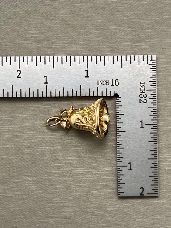 Vintage 14k Gold Bell Charm- 1960s, Estate - Gem