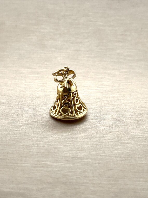 Vintage 14k Gold Bell Charm- 1960s, Estate - Gem
