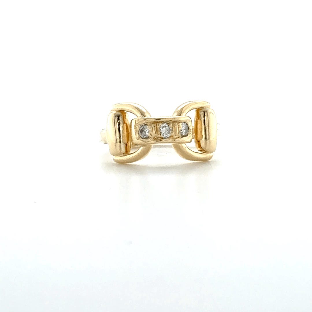 Diamond Bit Ring in 14K Yellow Gold With Adjustable "finger Fit" Shank ...