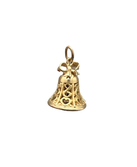 Vintage 14k Gold Bell Charm- 1960s, Estate - Gem