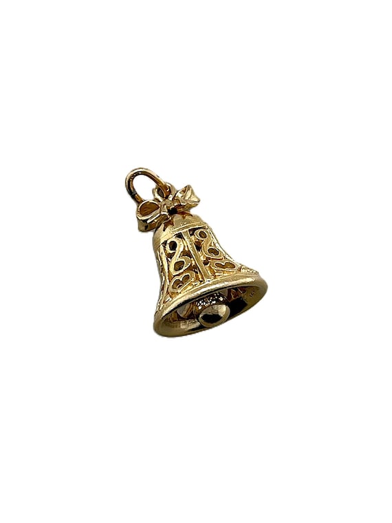 Vintage 14k Gold Bell Charm- 1960s, Estate - Gem