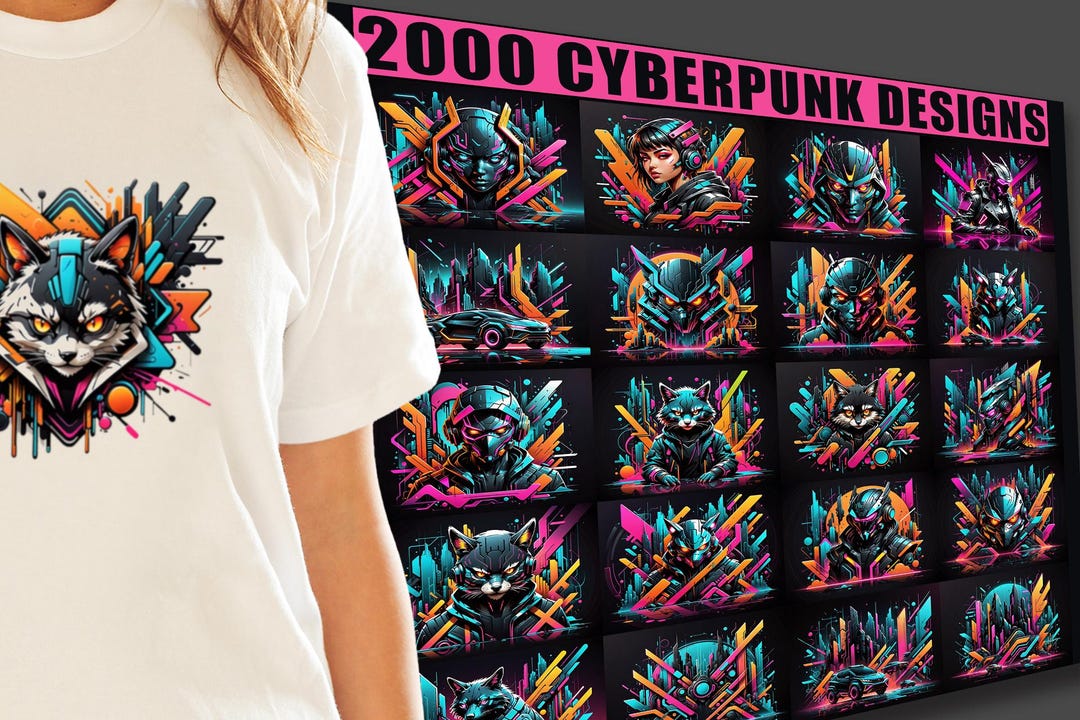 2000 Cyberpunk Designs Bundle for T-shirts, Stickers & Digital Prints ...