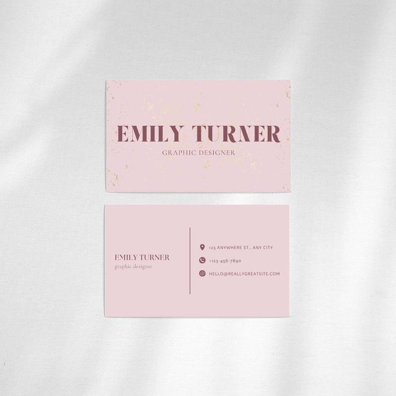 Pink Business Cards - Etsy