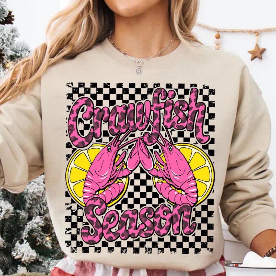Pink Crawfish Season Png, Crawfish Preppy Png, Crawfish Png, Mardi Gras ...