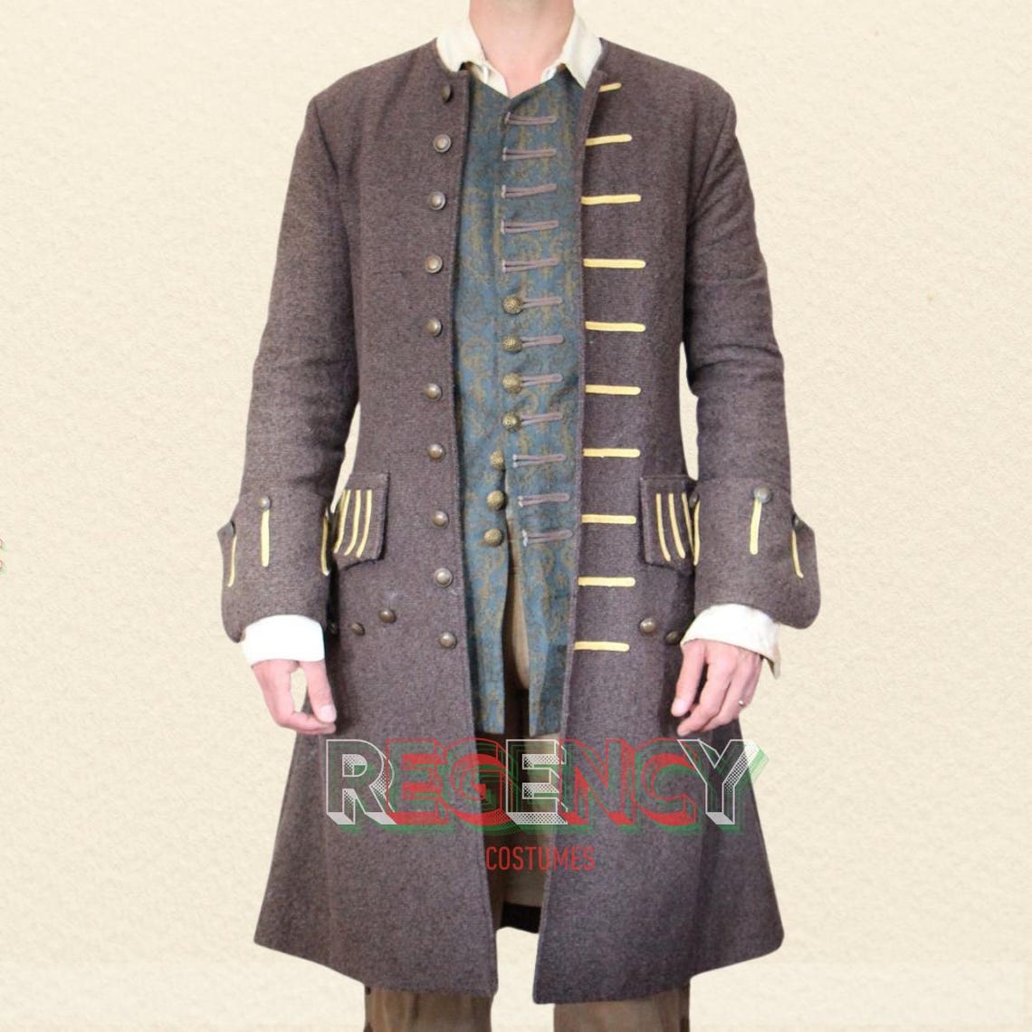 Mens Pirate Captain Coat-blackbeard Jacket-aristocrat Colonial Jacket ...
