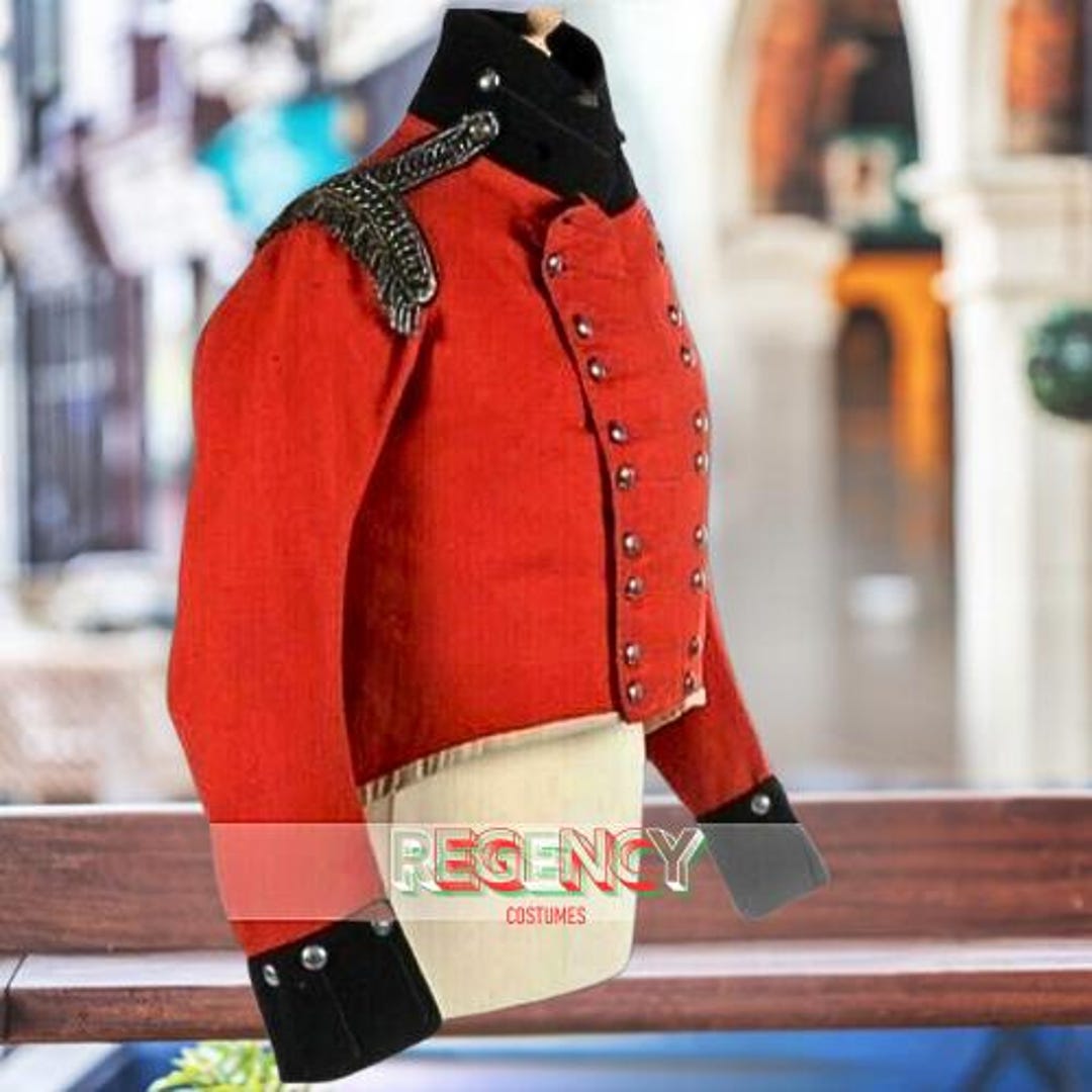 New Mens Red Wool Tailcoat Jacket America 1796 Officer's Armargh ...