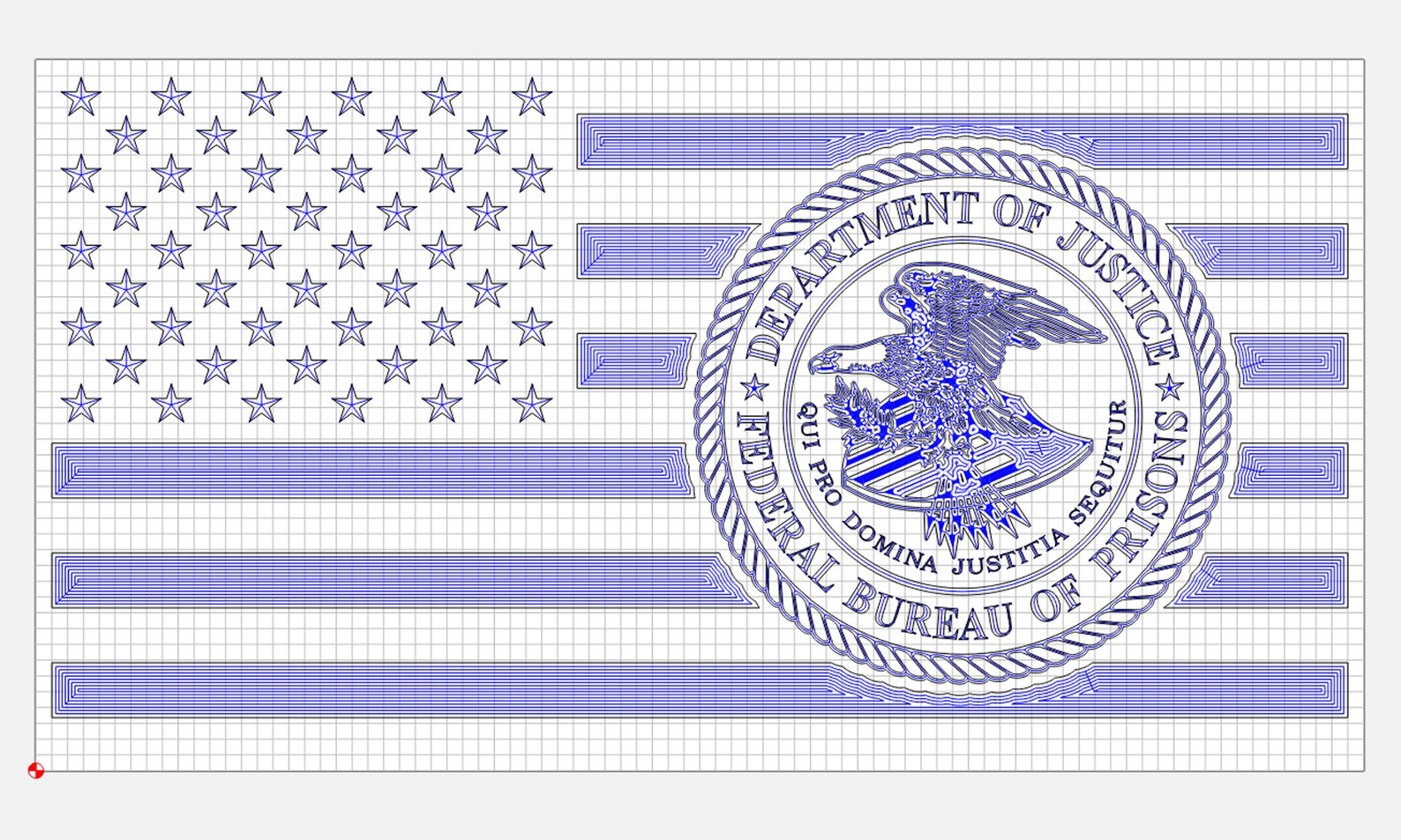 American Flag Bureau of Prisons BOP Flag SVG PDF Files Cnc Woodworking ...