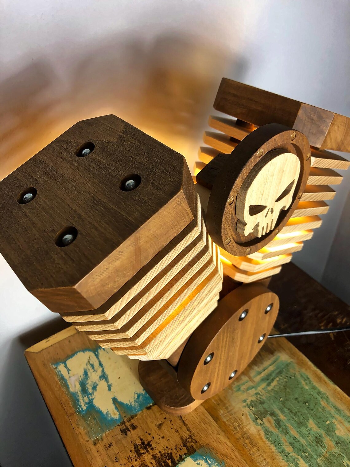 Harley Davidson Lamp / Motorcycle Table Lamp / Handmade / Wooden ...