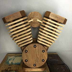Harley Davidson Lamp / Motorcycle Table Lamp / Handmade / Wooden ...