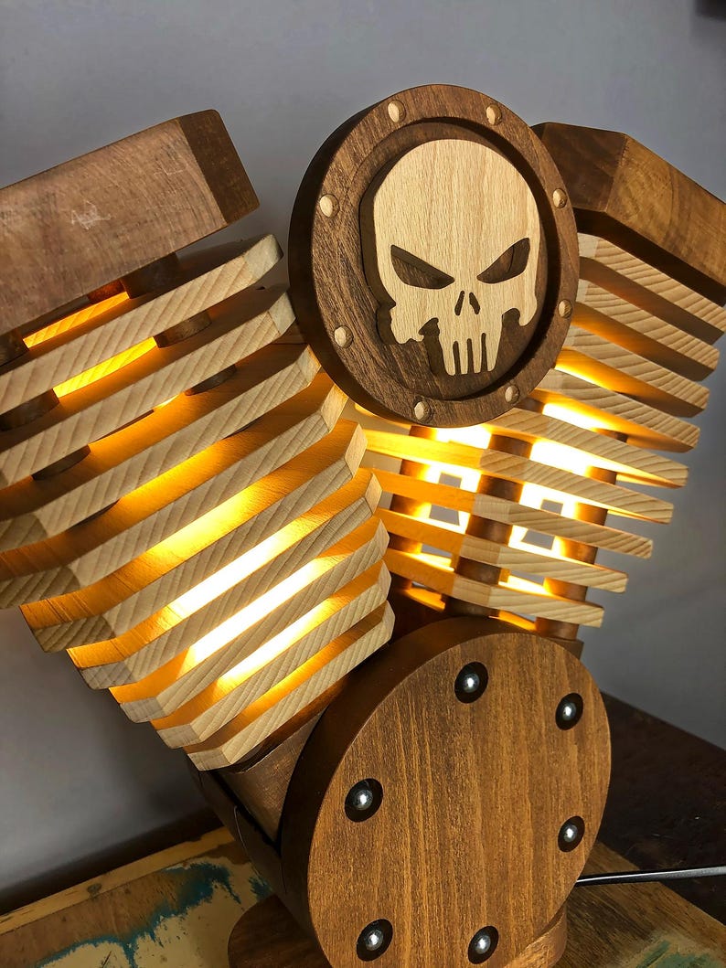 Harley Davidson Lamp / Motorcycle Table Lamp / Handmade / Wooden ...