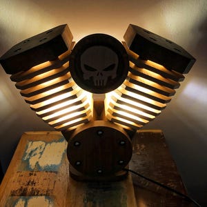 Harley Davidson Lamp / Motorcycle Table Lamp / Handmade / Wooden ...