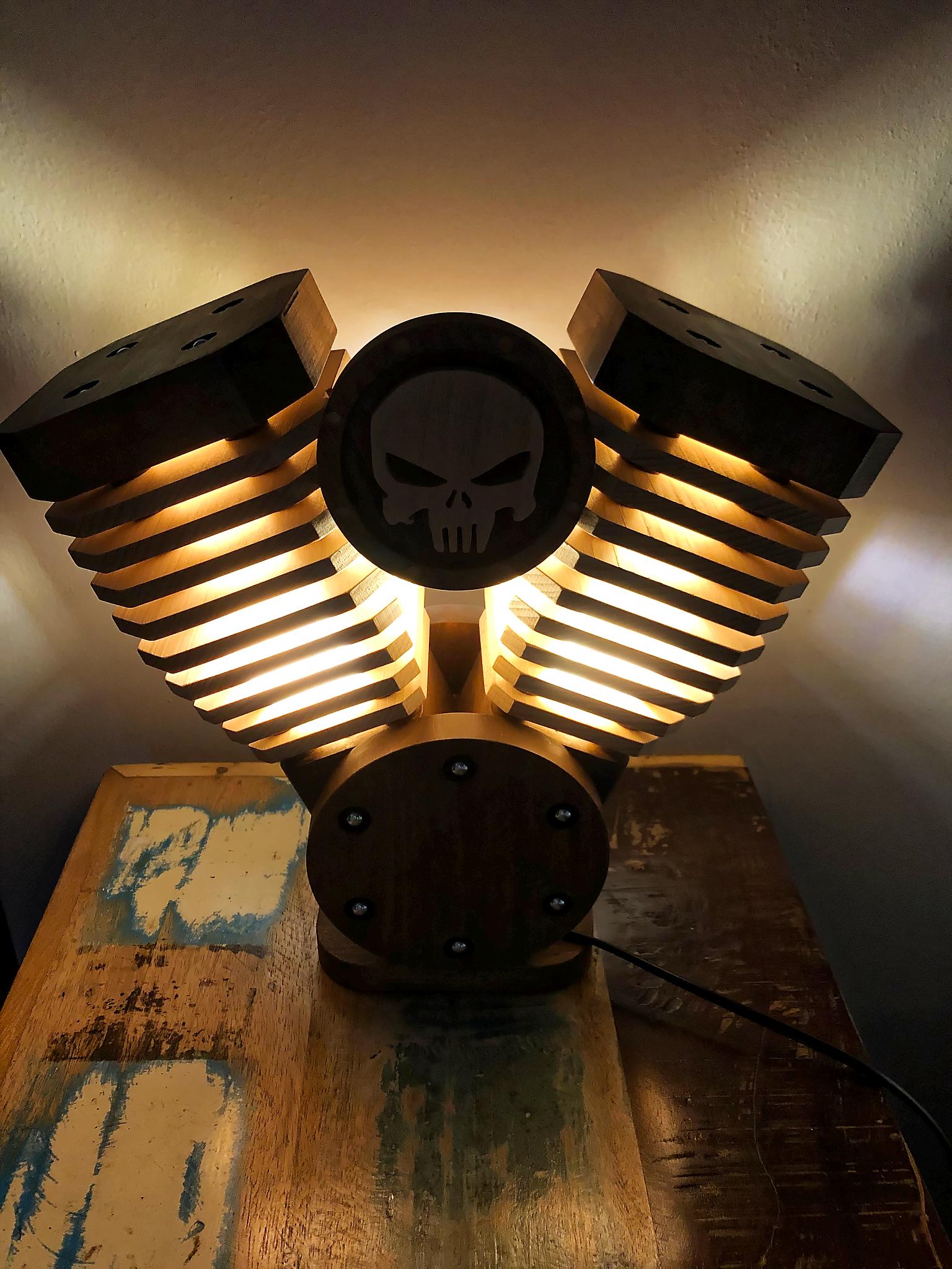 Harley Davidson Lamp / Motorcycle Table Lamp / Handmade / Wooden ...