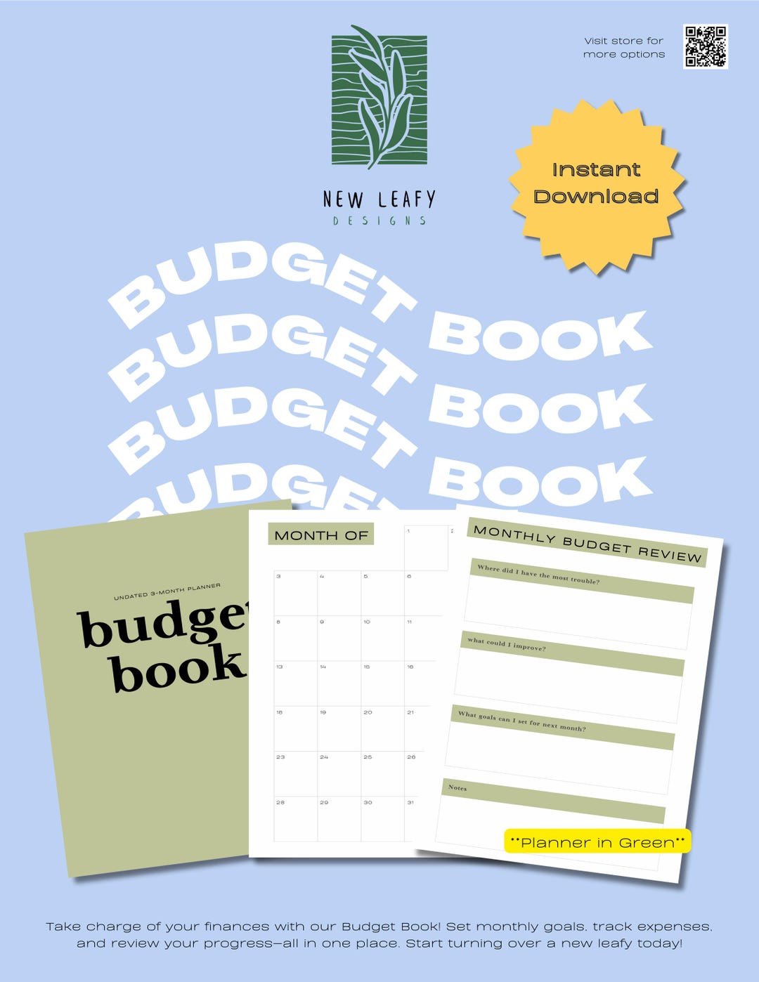 Undated Budget Book Planner Printable – Downloadable Goal Setting ...