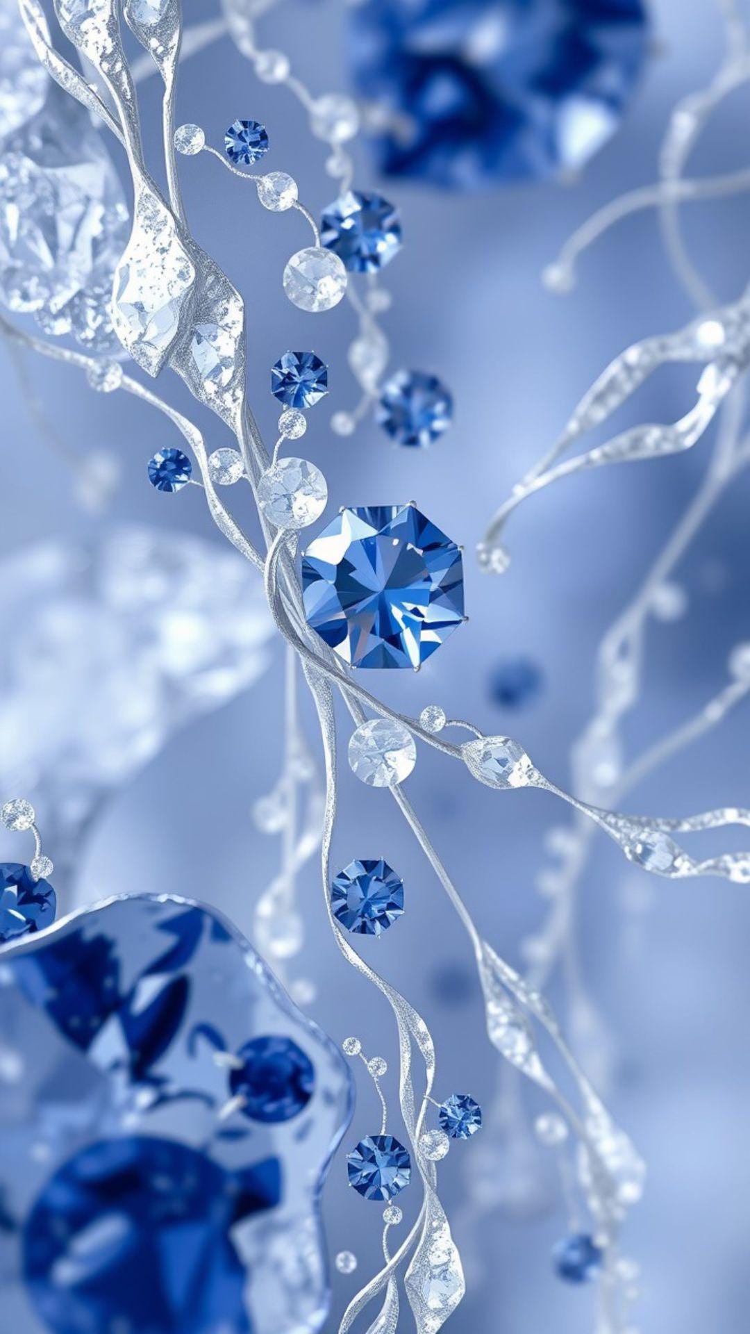 Silver and Sapphire Phone Wallpaper, iPhone Wallpaper, Android ...