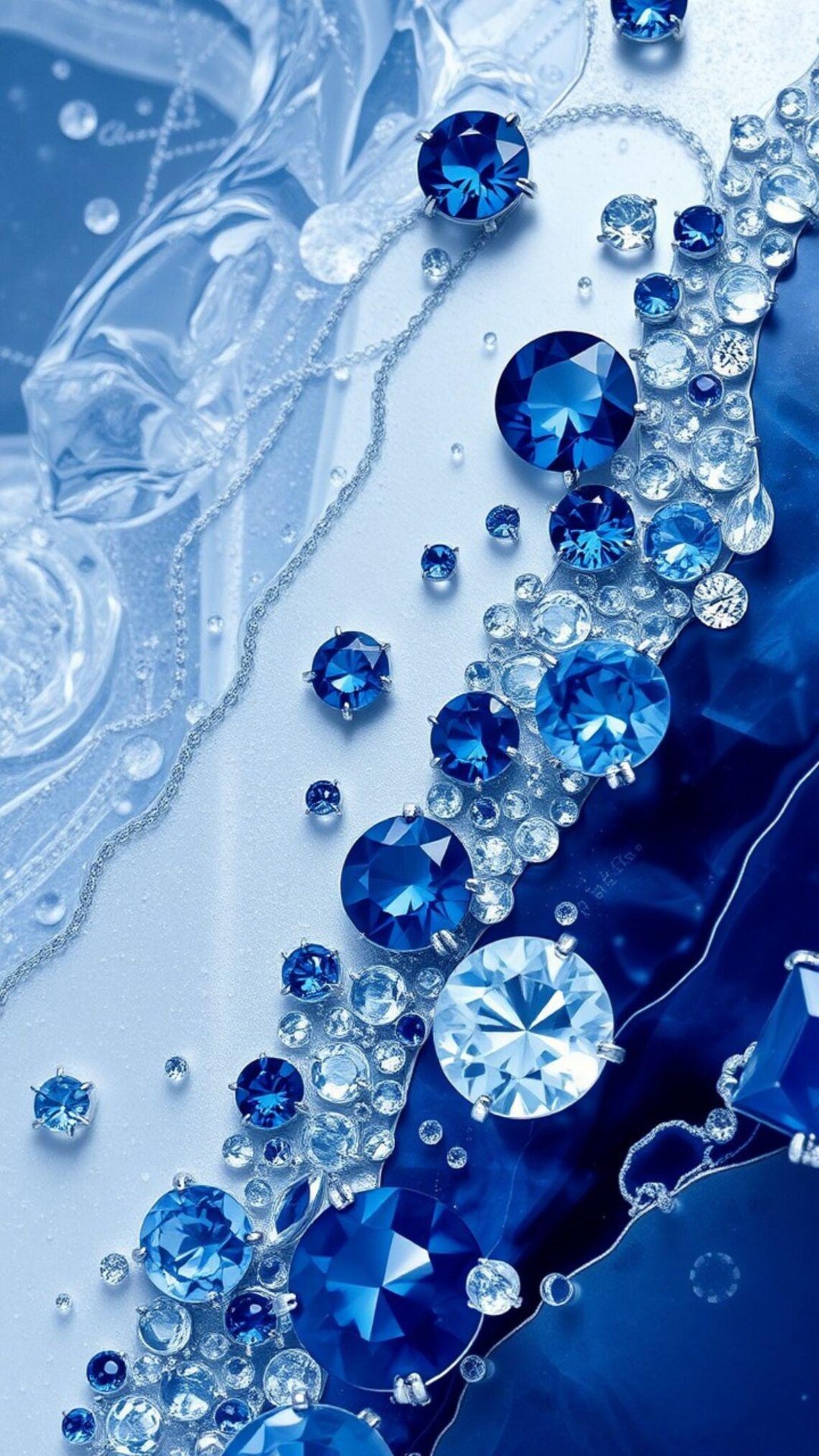 Silver and Sapphire Phone Wallpaper, iPhone Wallpaper, Android ...