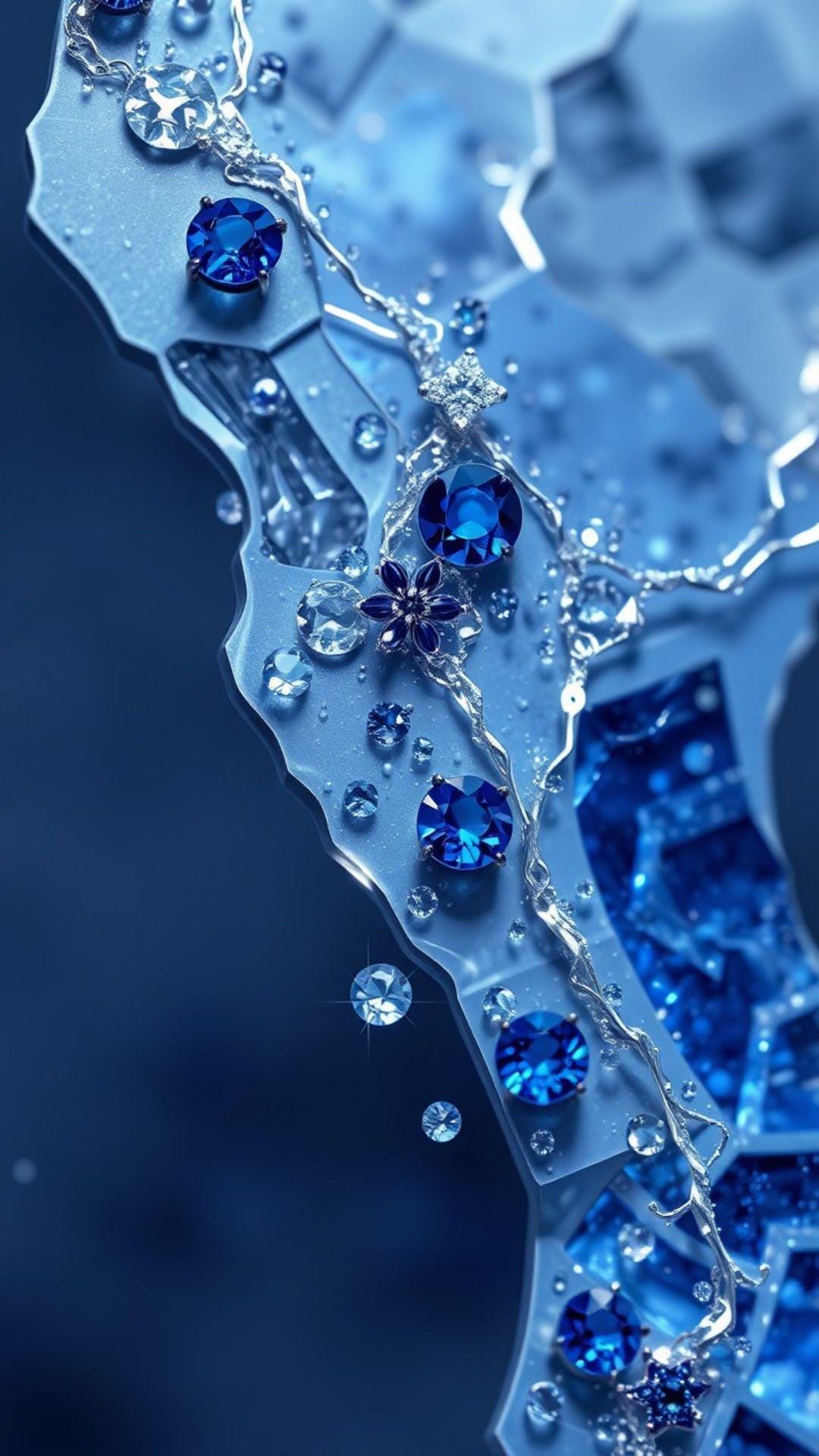 Silver and Sapphire Phone Wallpaper, iPhone Wallpaper, Android ...