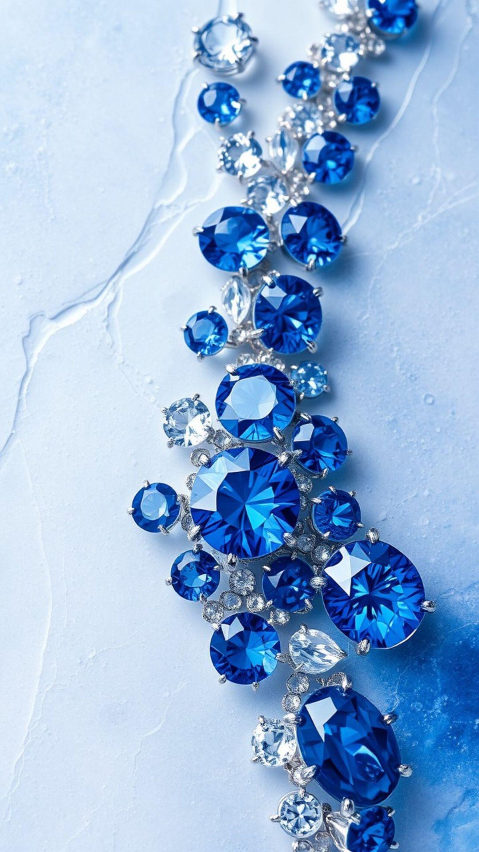 Silver and Sapphire Phone Wallpaper, iPhone Wallpaper, Android ...