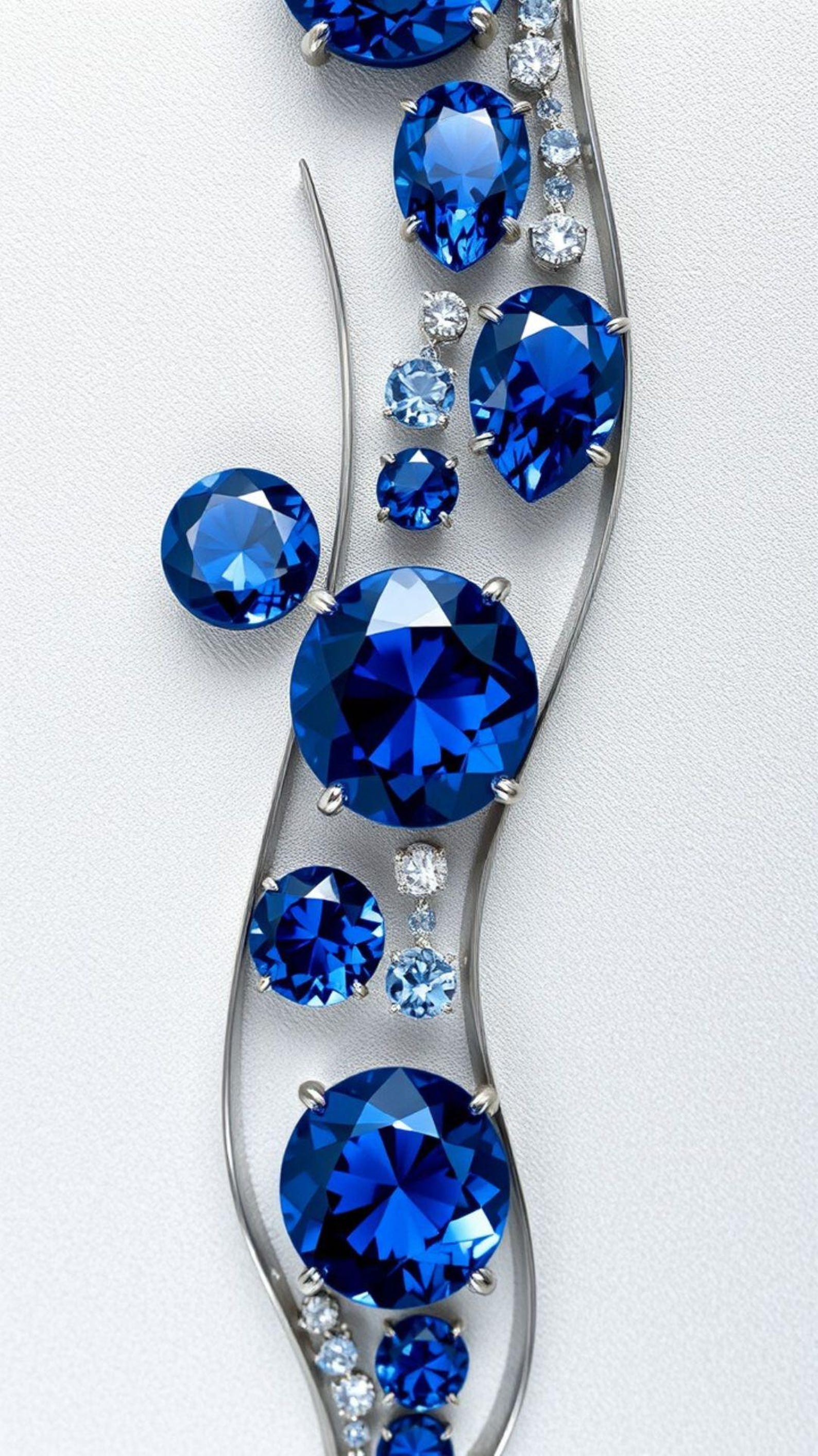 Silver and Sapphire Phone Wallpaper, iPhone Wallpaper, Android ...