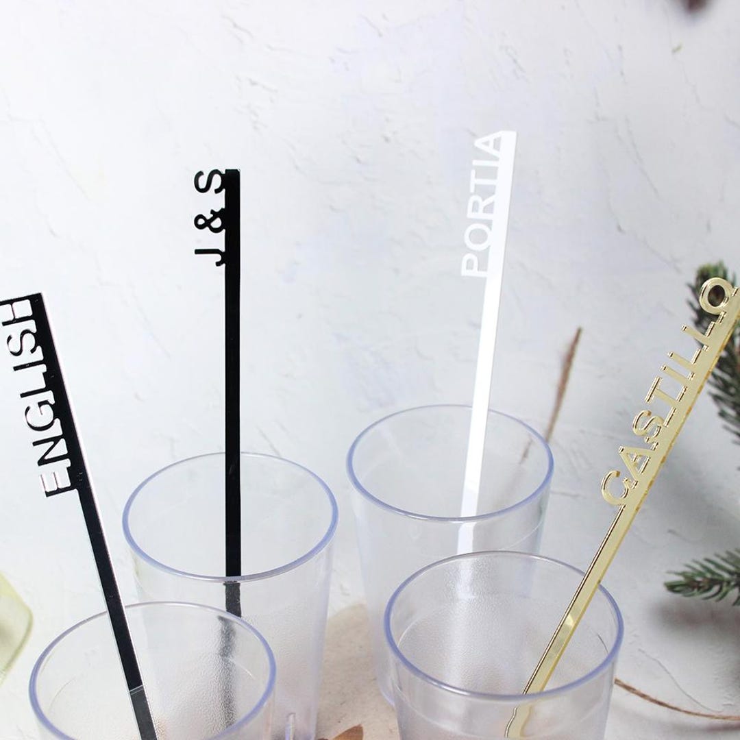 Custom Wedding Drink Stirrer Sticks for Wedding Party Favors Customize ...