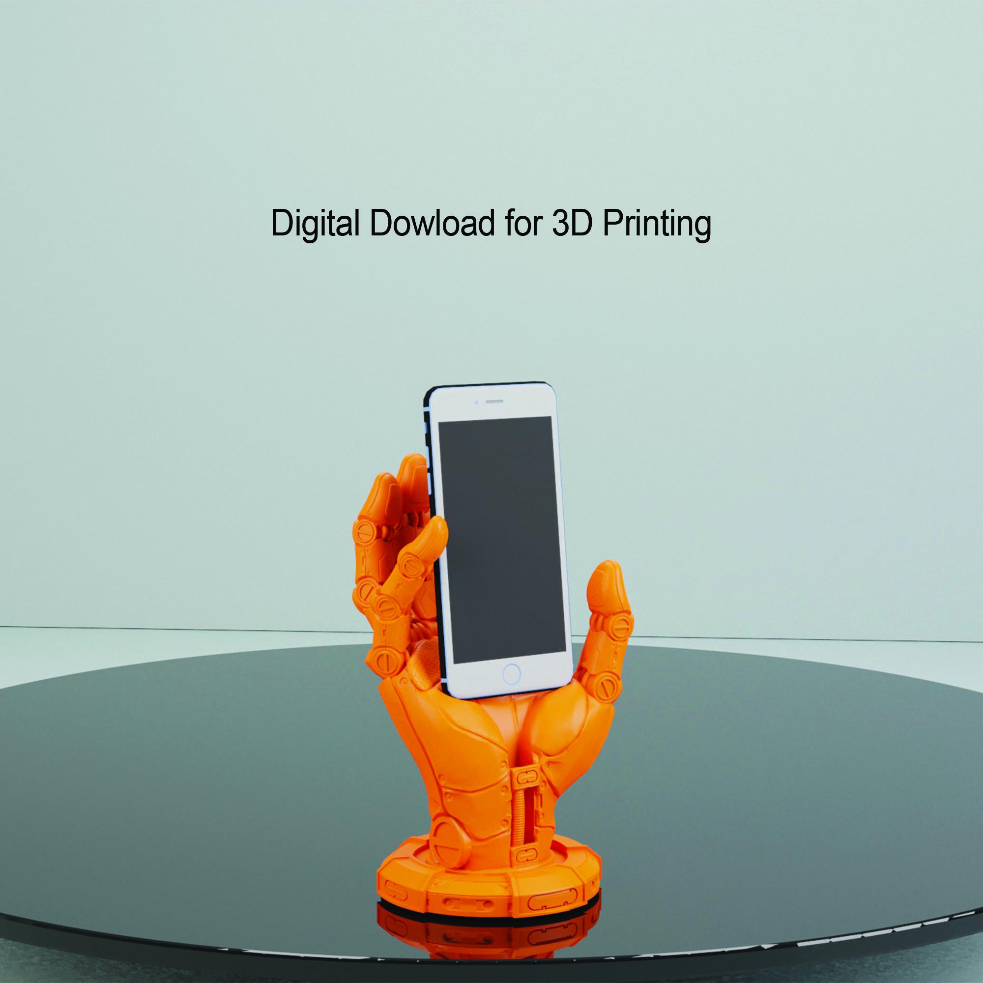 3D Printable Android Robot Hand Phone Holder STL File | Unique Desk ...