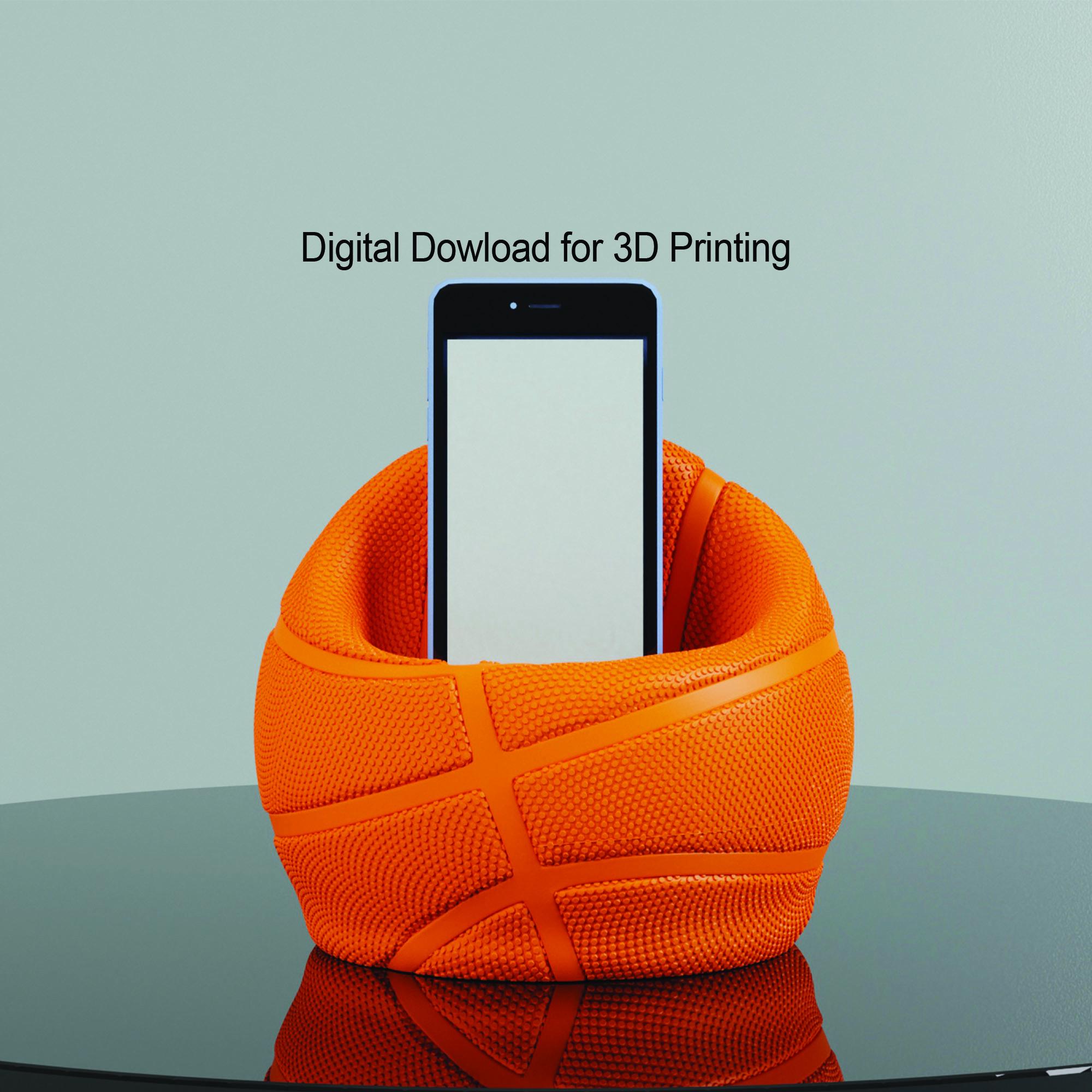 Personalized Basketball Phone Stand With Charging Cavity, 3D Printable ...