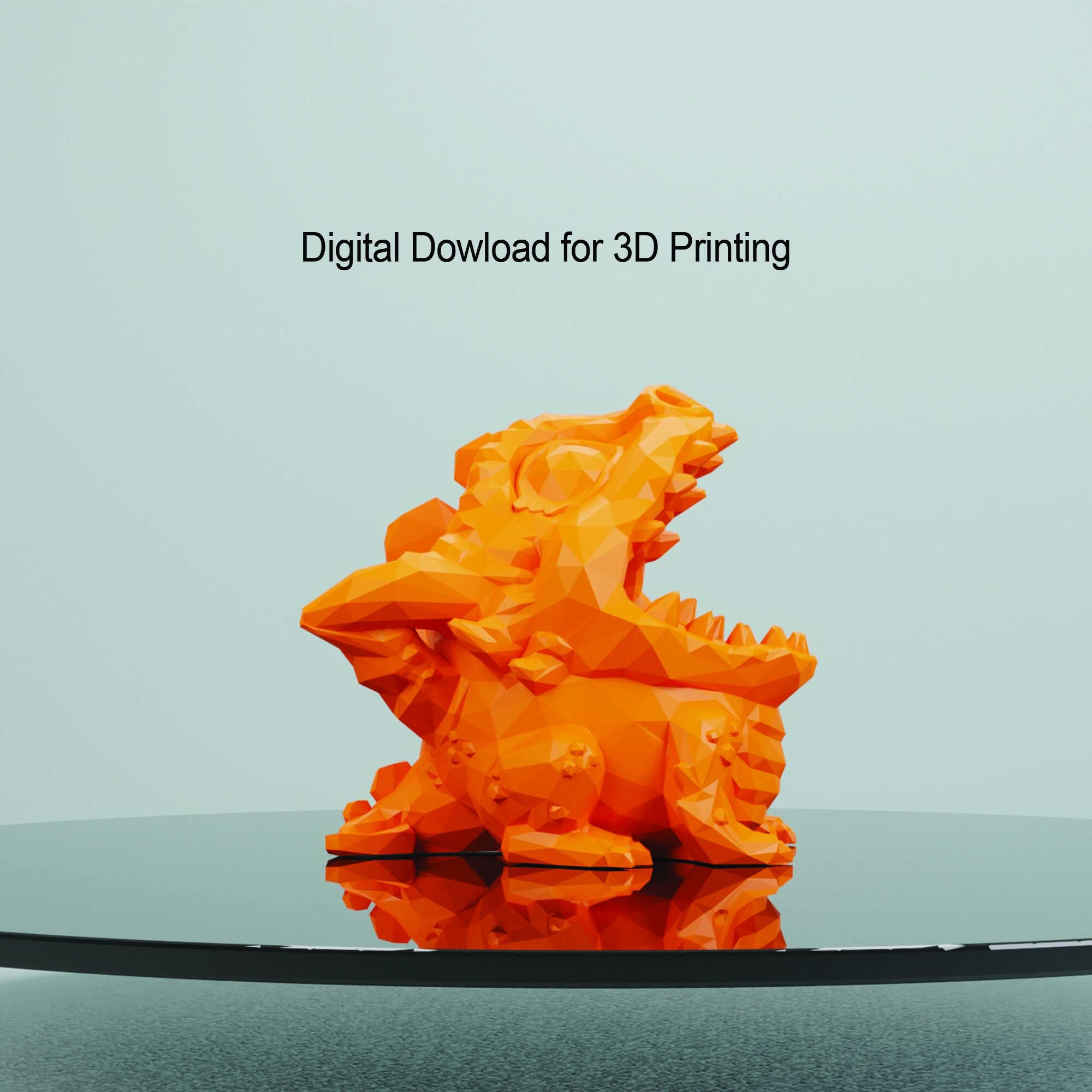 Low-poly Dragon 3D Model, Digital Download for 3D Printing, Fantasy ...