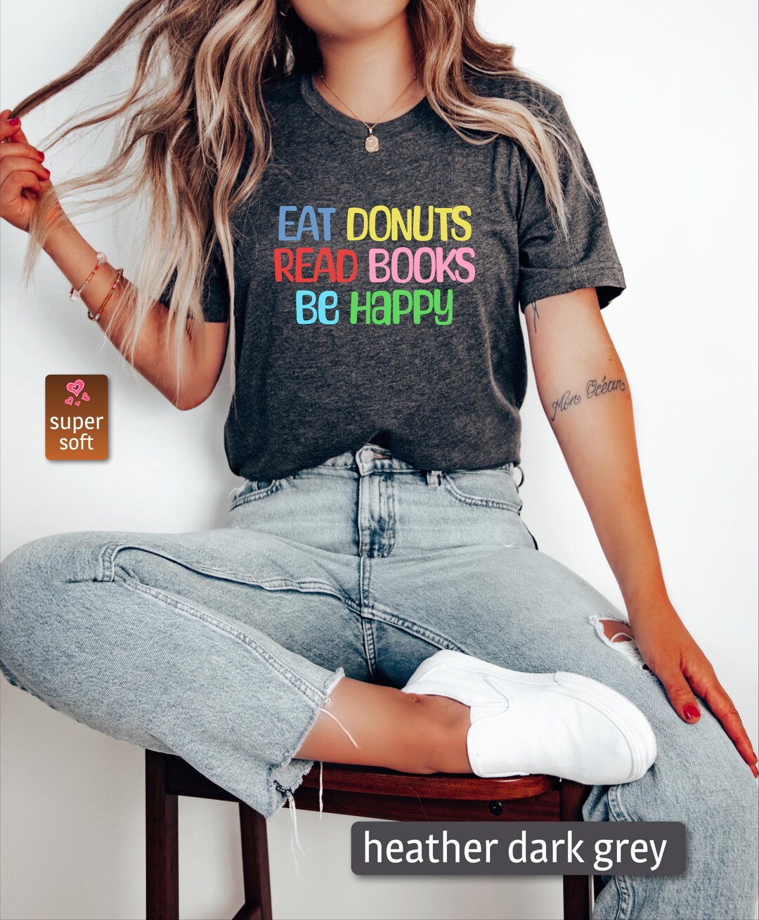Eat Donuts Read Books Be Happy T-shirt: Donut Lover Gift - Etsy