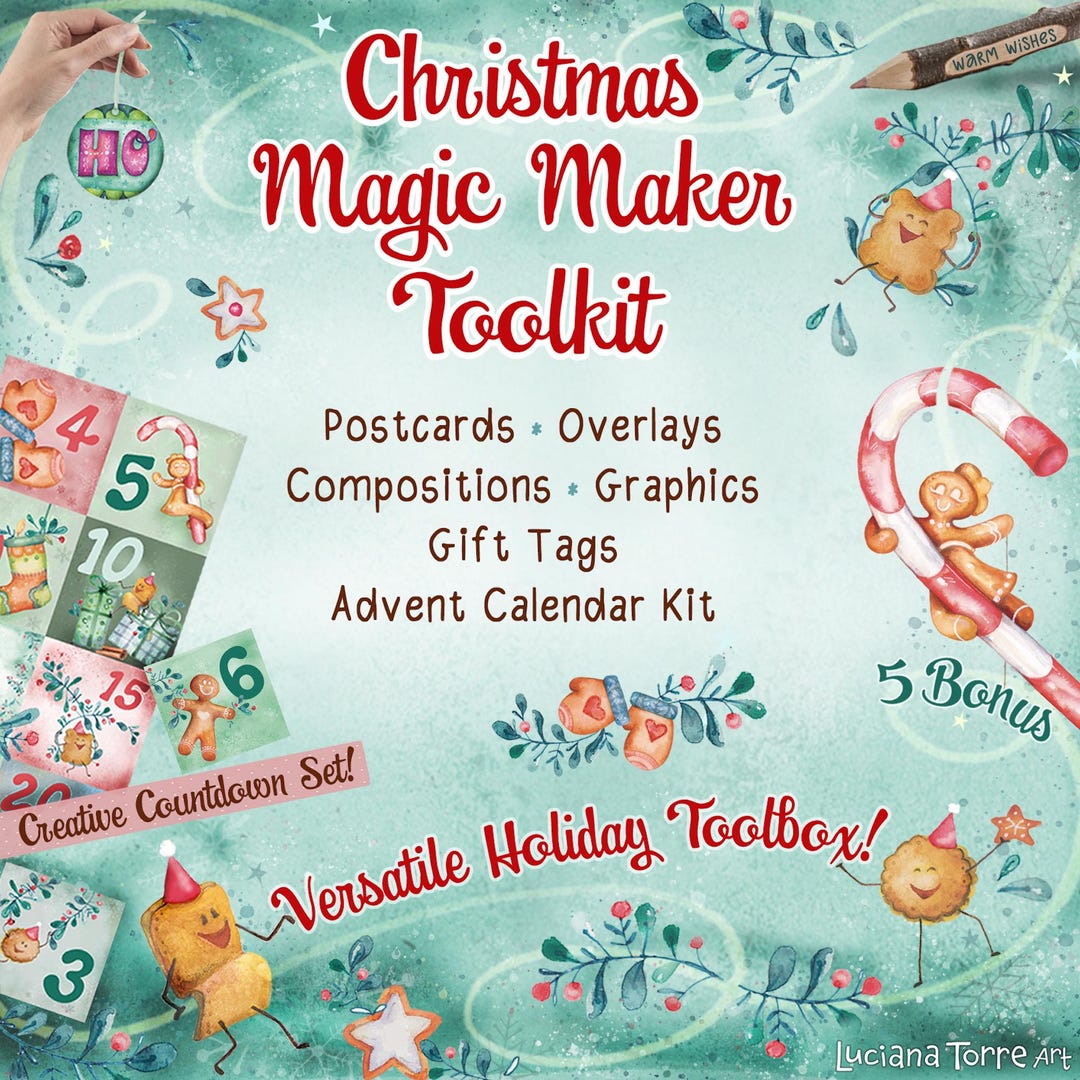 Christmas Magic Maker Toolkit With Advent Calendar Set. Holiday Clip ...
