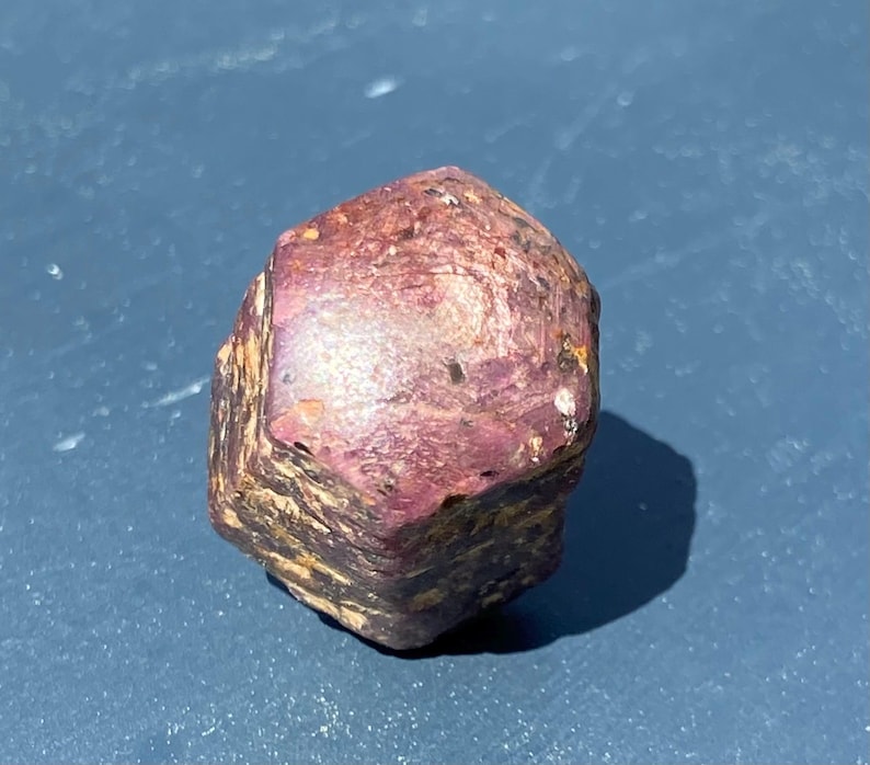 Natural Star Ruby Crystal, Polished Hexagonal Mineral Specimen, 18.5g ...
