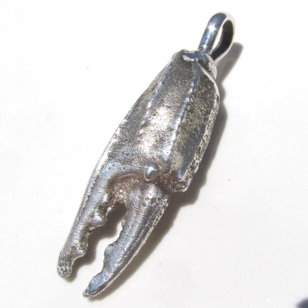 Sterling Silver Crab Claw Pendant Solid Cast 925 Jewelry Unisex - Etsy
